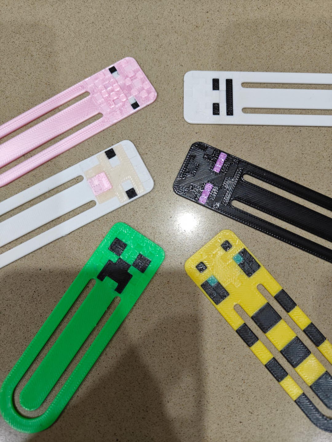 3D Printed Minecraft Inspired Bookmarks - Creeper, Enderman, Skeleton ...