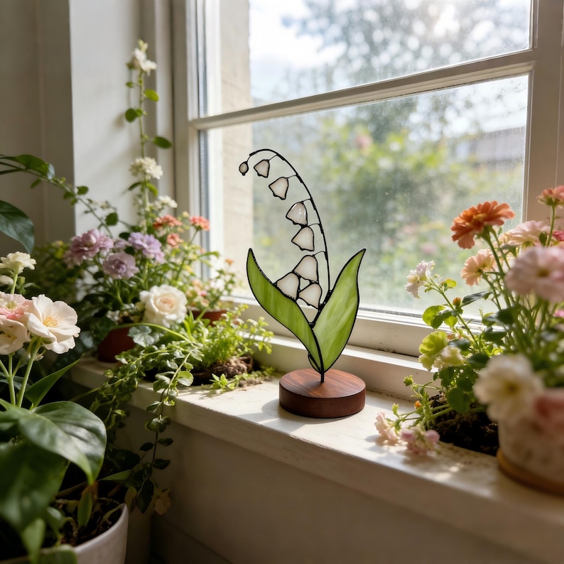 Stained Glass Birth Flower Plant Stake | Personalized Birth Month ...