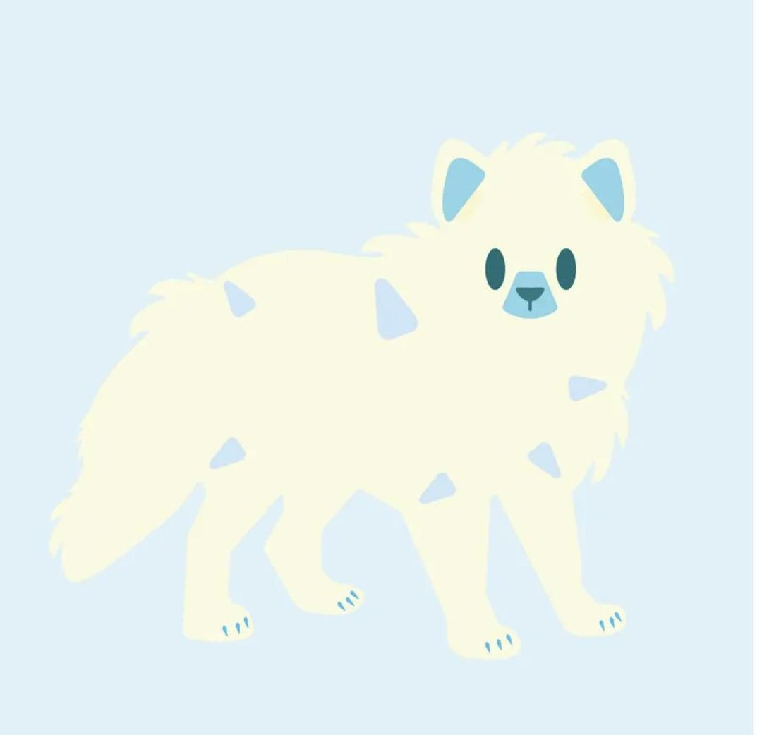 White Fox Sticker Winter Fox Sticker Winter Animal Stickers Arctic Fox ...