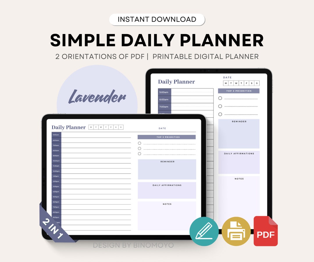 2024 NEW Digital Planner, Simple & Minimalist Design, Daily Schedule ...