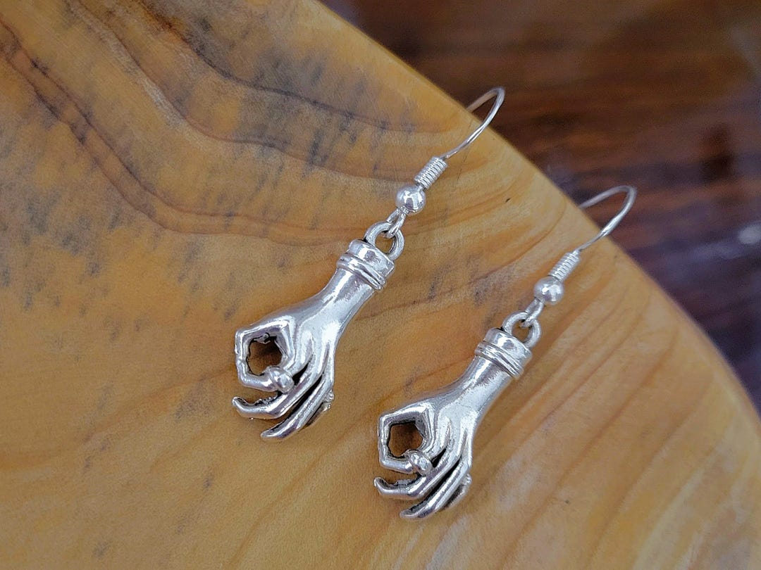 Gotcha, Finger/hand Circle Earrings, OK Hand Sign Earrings, You Looked ...