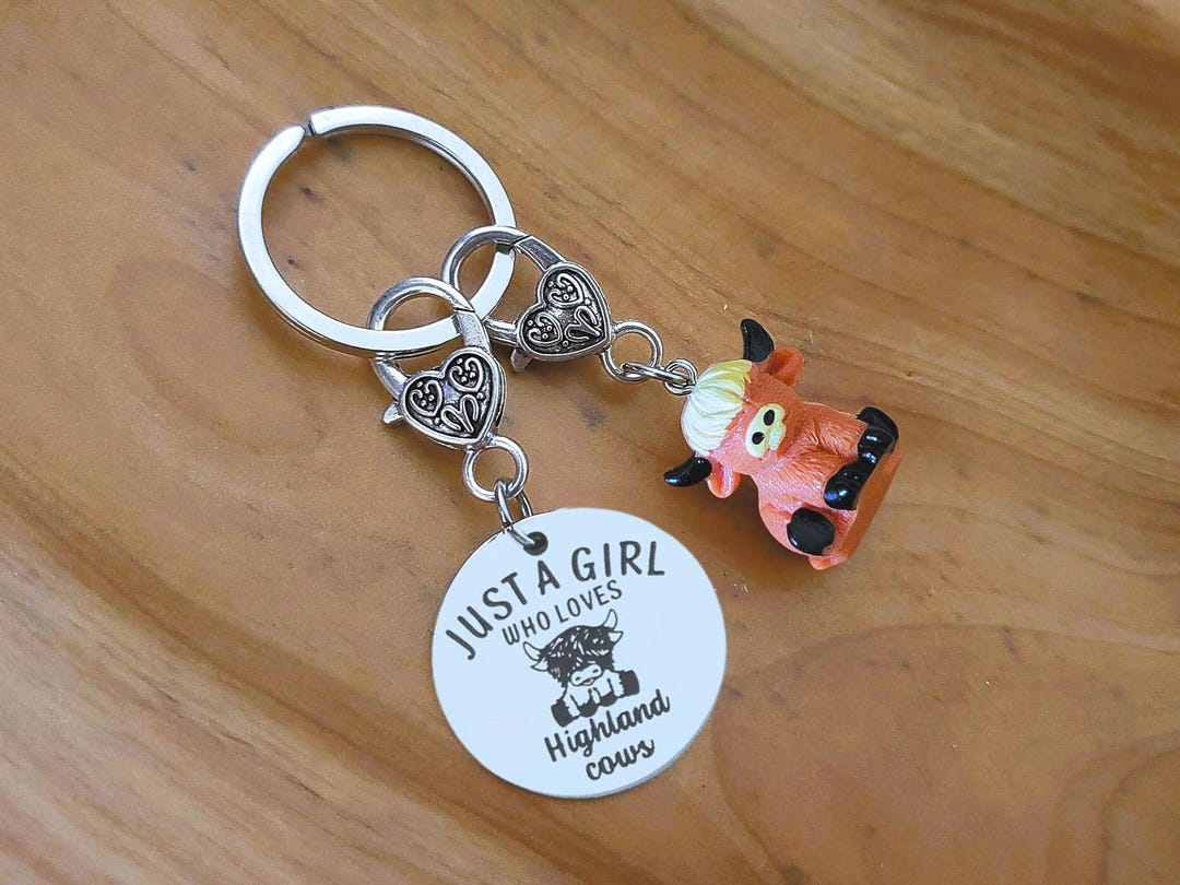 Highland Cow Keychain, Kyloe Cattle Gift, Highland Coo Gift, Highland ...