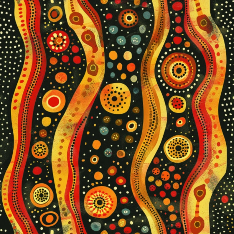 Aboriginal Art Patterns, Seamless, Digital Download, 4 Tile Patterns, Australian Indigenous Art ...