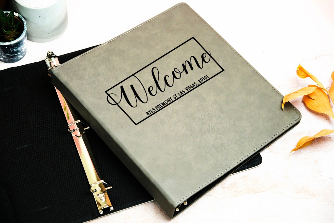 Personalized Welcome Design Binder, Custom Leather Business Binder, 3 ...