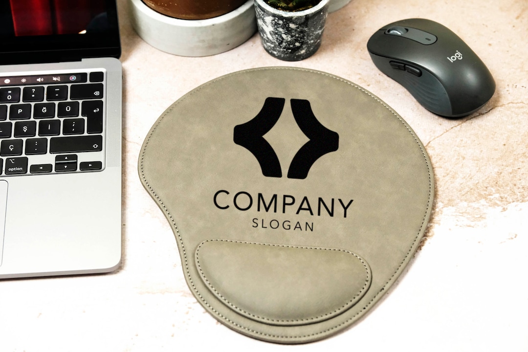 Personalized Company Logo Engraved Mousepad, Leather Mousepad With ...