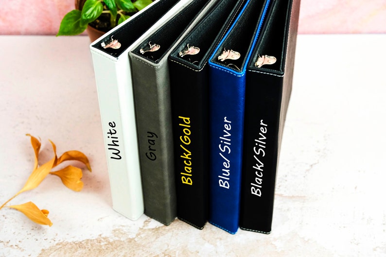 Personalized Leather Binder, 3 Ring Binder, Business Portfolio, Custom ...