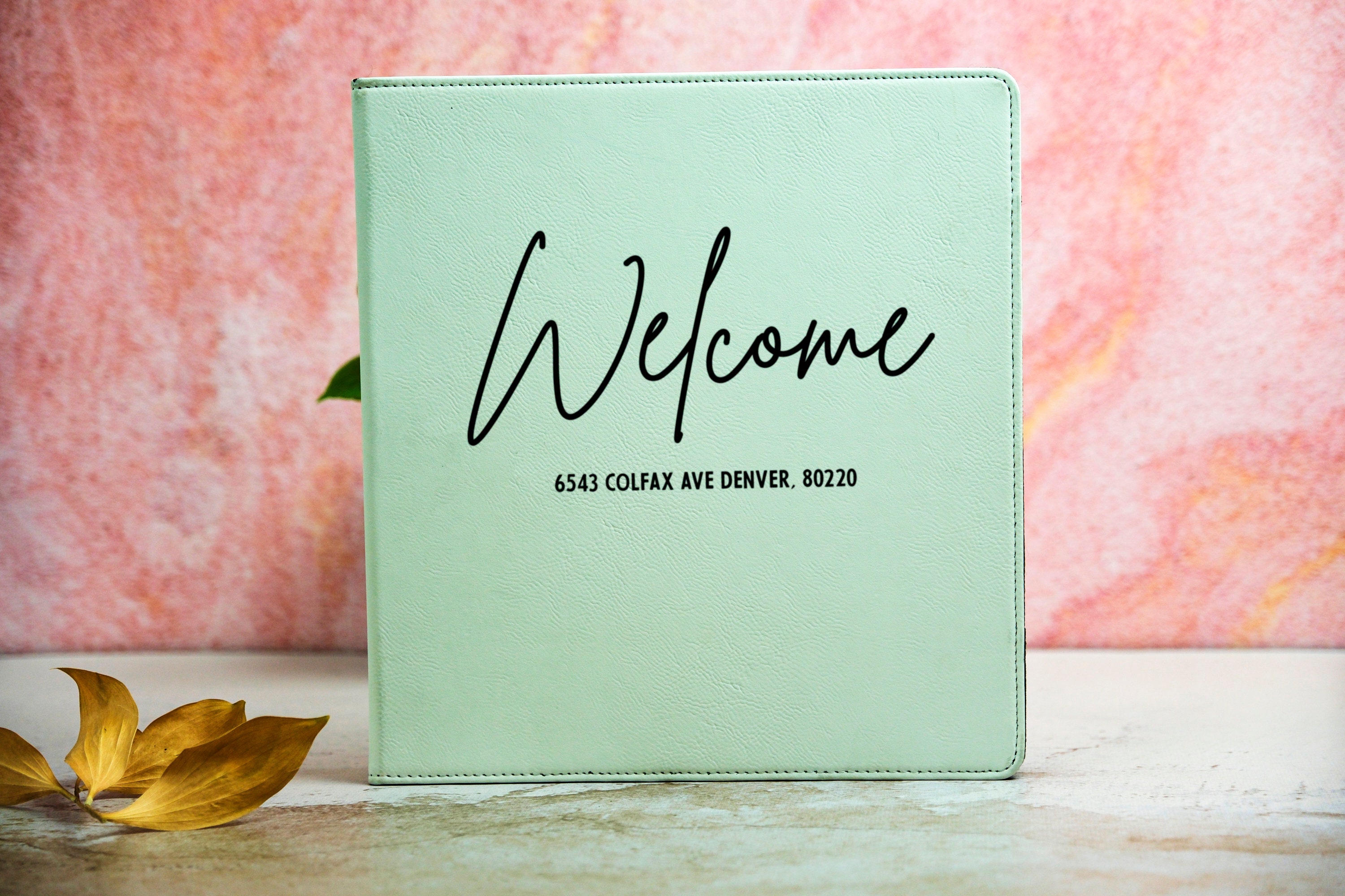 Personalized Welcome Design Binder, Custom Leather Business Binder, 3 ...
