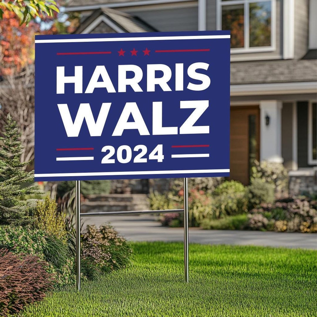 Harris Walz 2024 Yard Sign, Kamala Harris Lawn Sign, Save Democracy ...