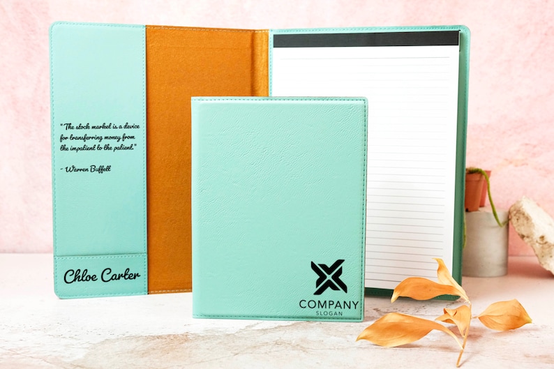 Company Logo Leather Padfolio, Custom Leather Portfolio, Personalized ...