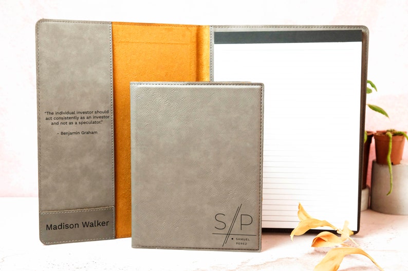 Company Logo Leather Padfolio, Custom Leather Portfolio, Personalized ...
