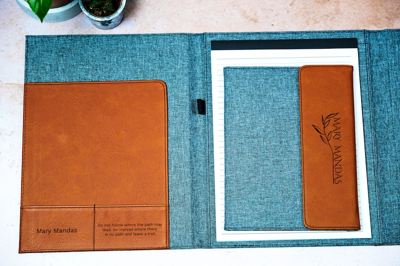 Personalized Business Flapped Portfolio, Custom Engraved Portfolio ...