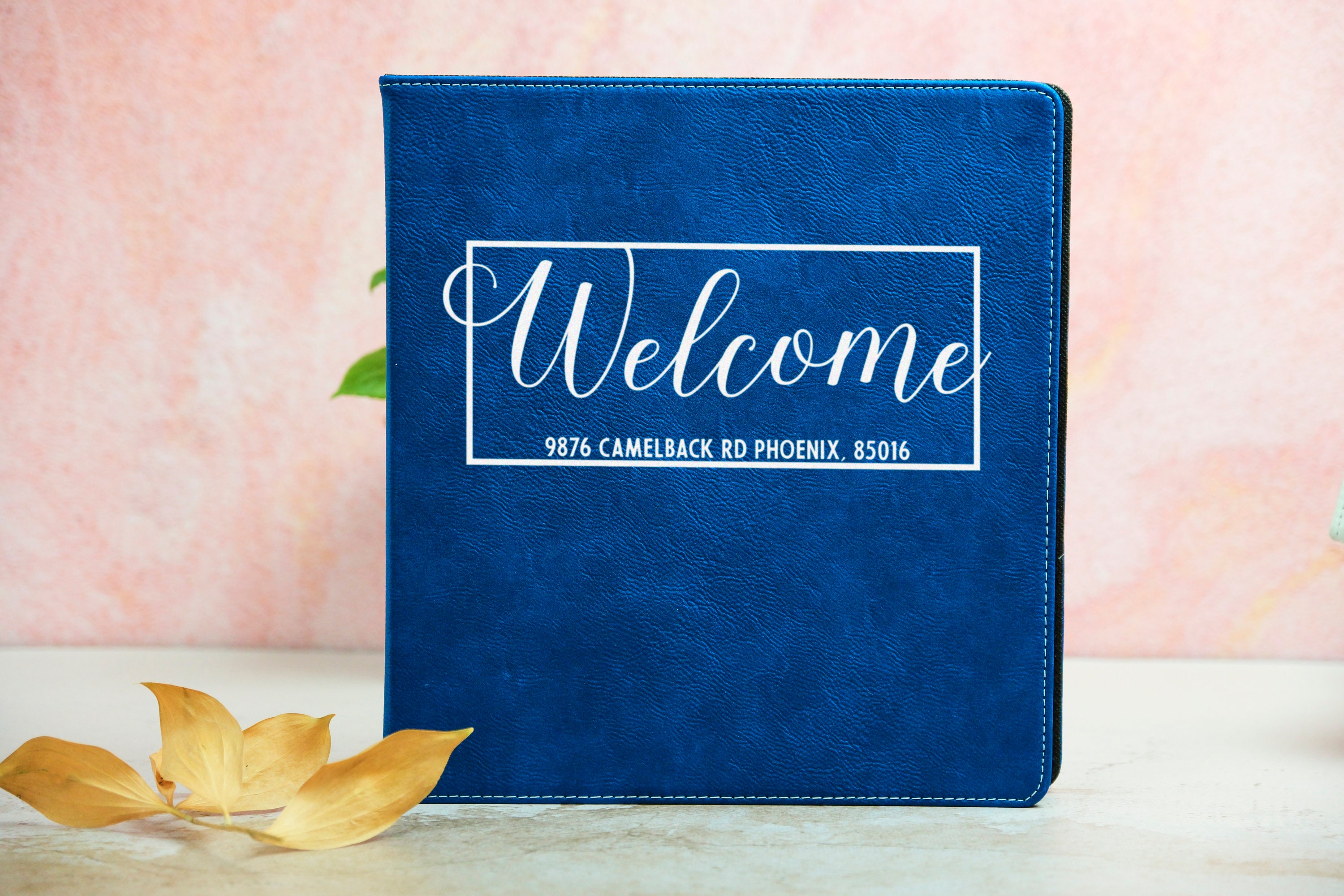 Personalized Welcome Design Binder, Custom Leather Business Binder, 3 ...