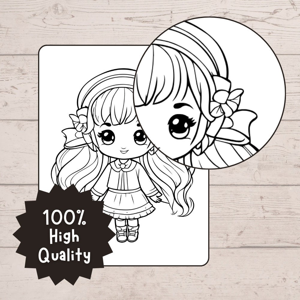 90 Pages Beautiful Cute Girls Coloring Pages for Little Girls Digital ...