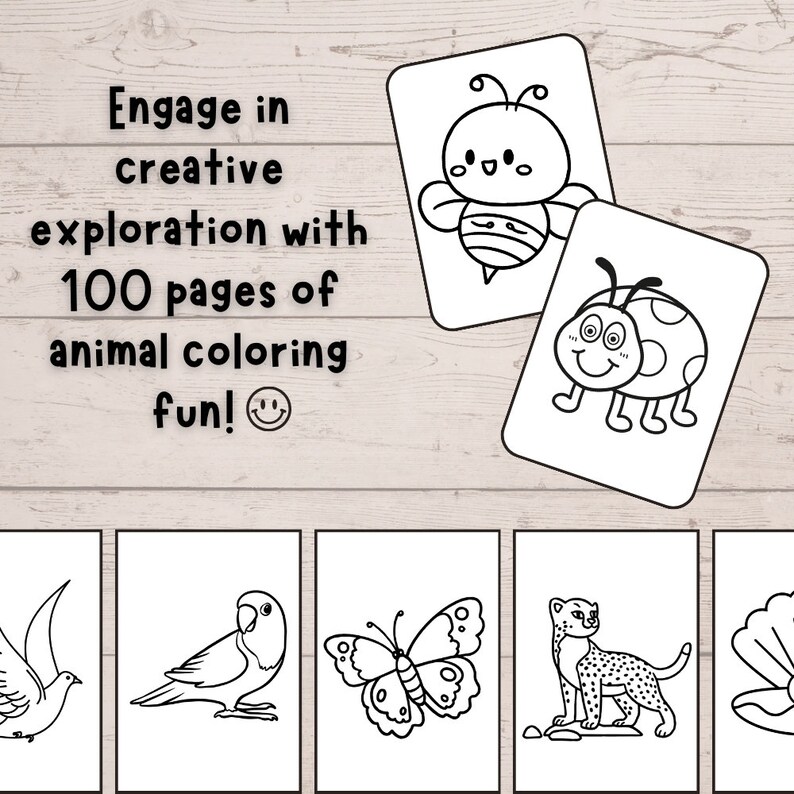 100 Animals Coloring Pages for Kids and Toddlers Animals Coloring Book ...