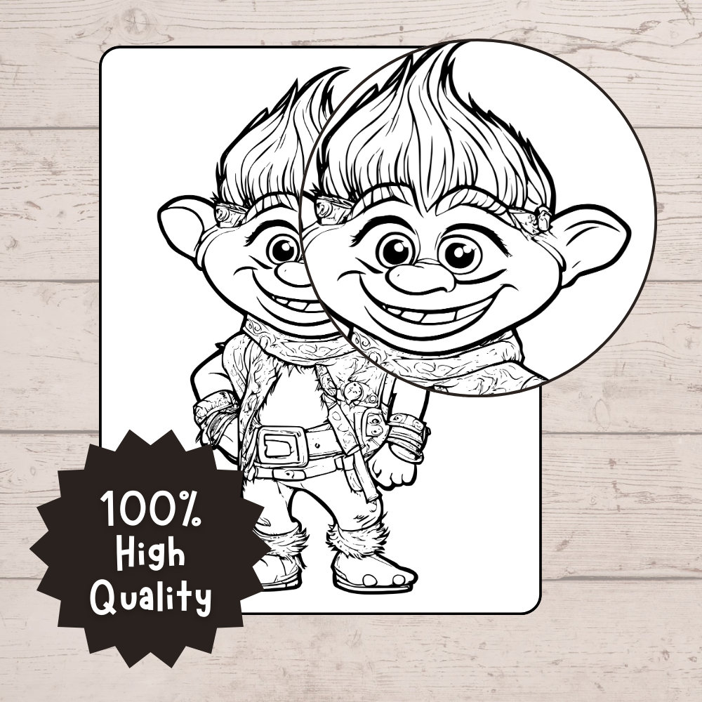 50 Pages High Quality Printable Trolls Characters Coloring Pages for ...