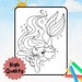 Bundle Digital Printable Coloring Pages Unicorn Princess Mermaid ...