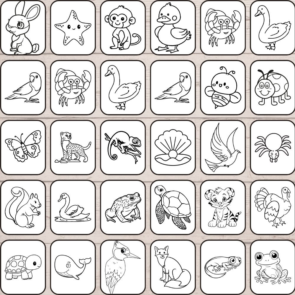 100 Animals Coloring Pages for Kids and Toddlers Animals Coloring Book ...