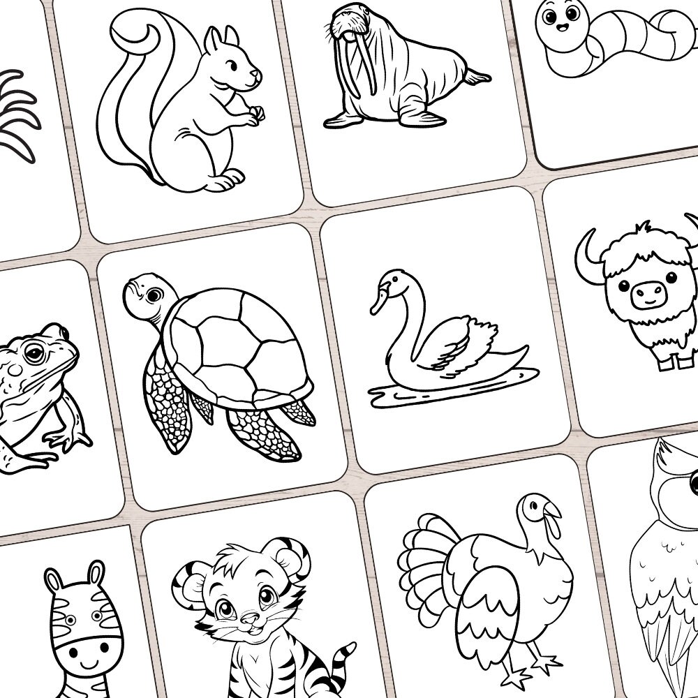 100 Animals Coloring Pages for Kids and Toddlers Animals Coloring Book ...
