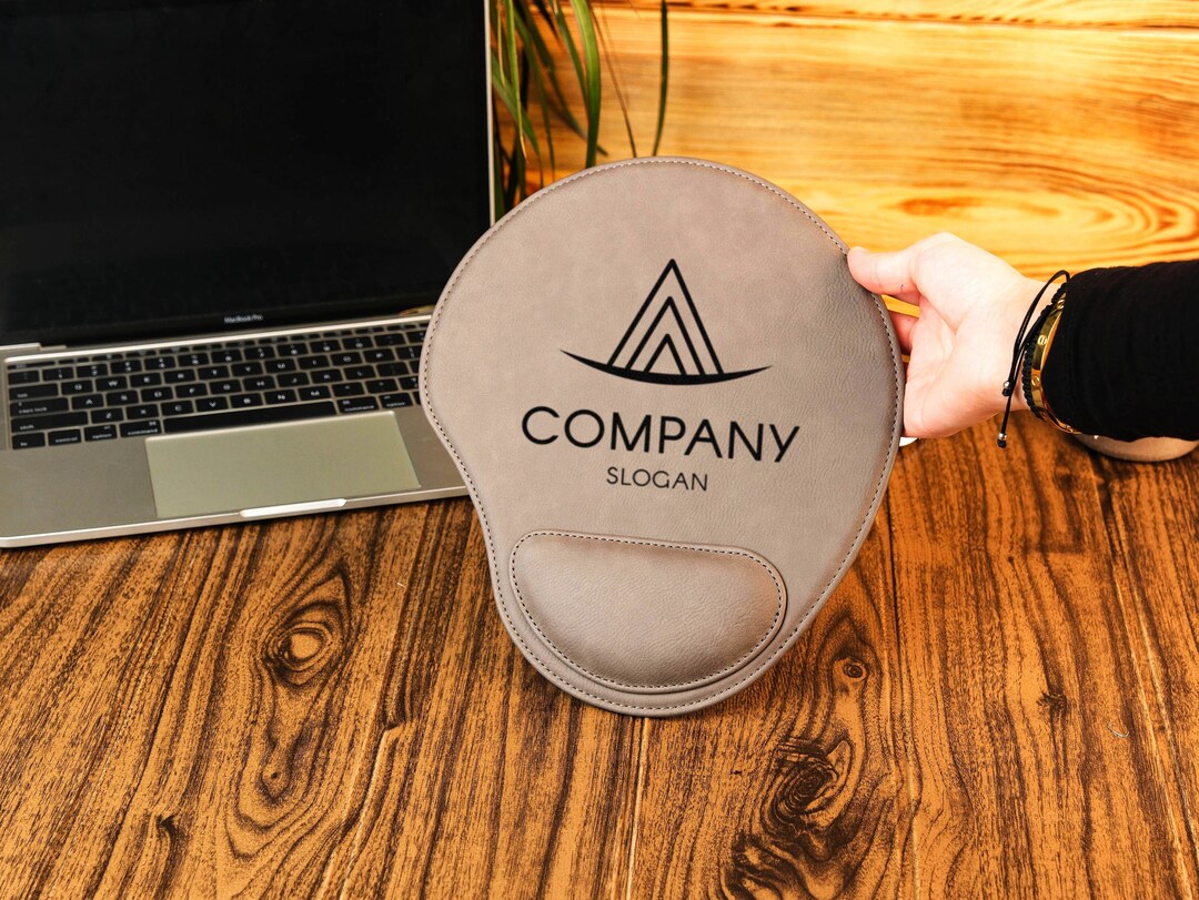 Personalized Company Logo Engraved Leather Mousepad, Custom Leather ...