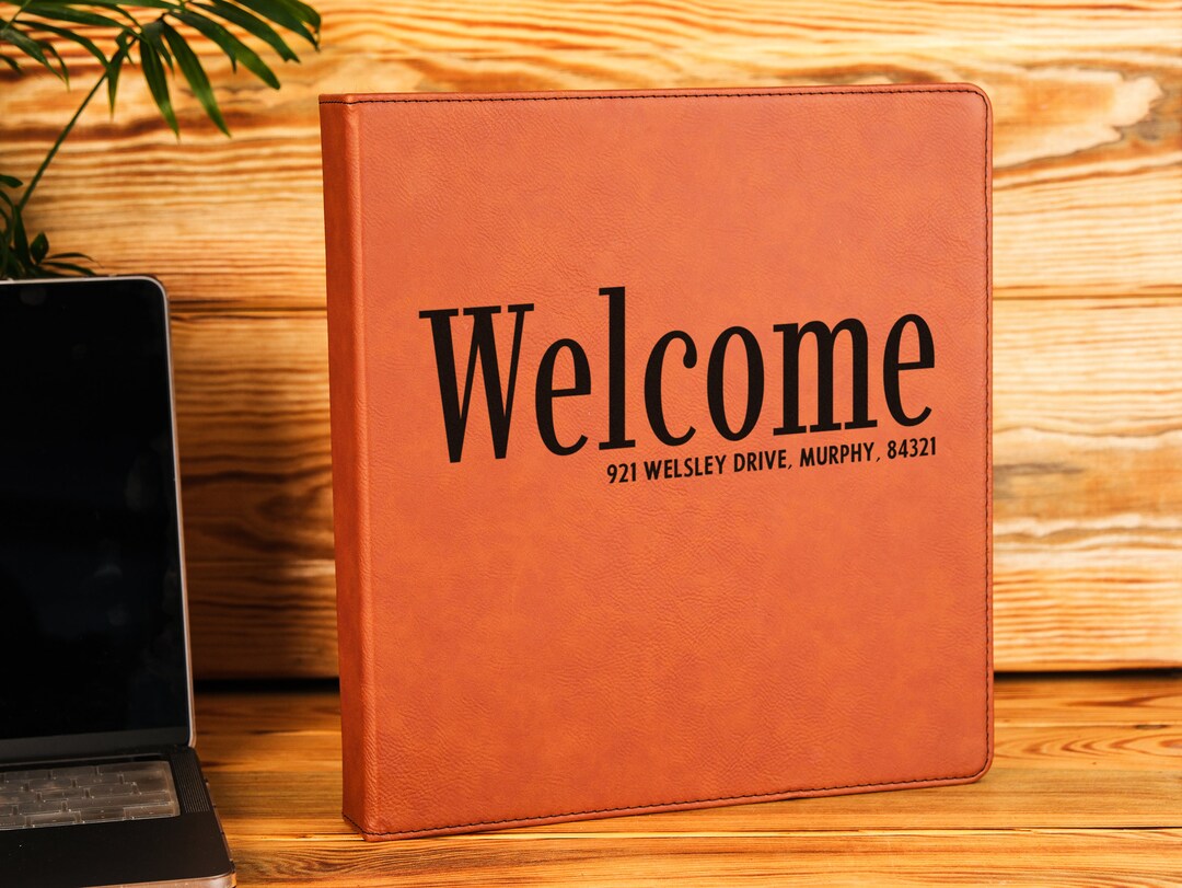 Personalized Business Binder, Leather 3-ring Binder, Rental House Guide ...