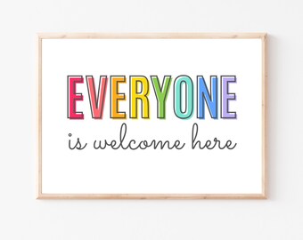 Everyone is Welcome Classroom Poster - Etsy UK