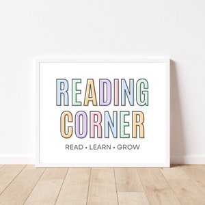 Reading Corner Sign, Reading Corner Wall Art, Reading Corner Decor ...