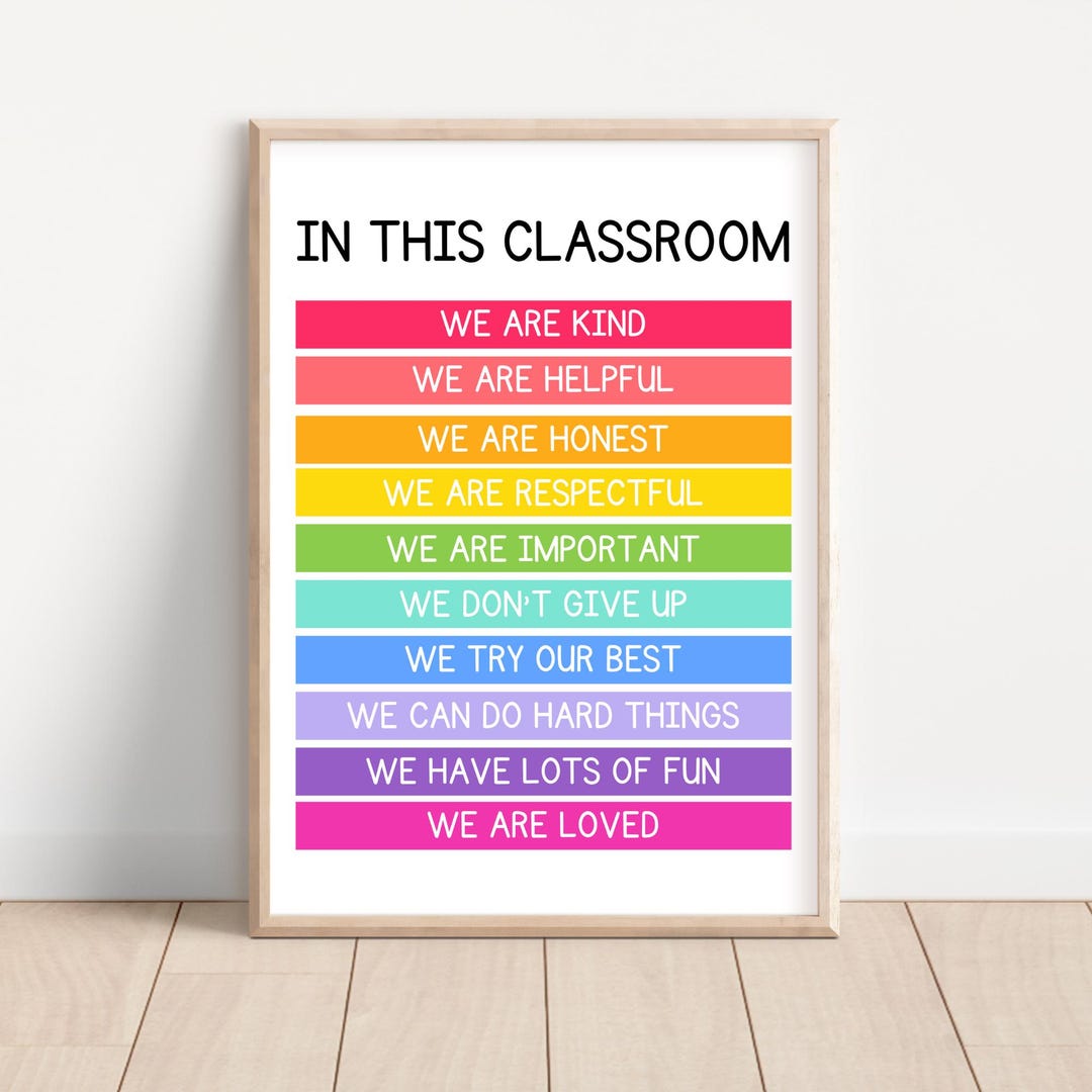In This Classroom Poster, Classroom Rules, We Are Kind, Teacher Print ...