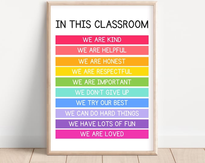 In This Classroom Poster, Classroom Rules, We Are Kind, Teacher Print ...