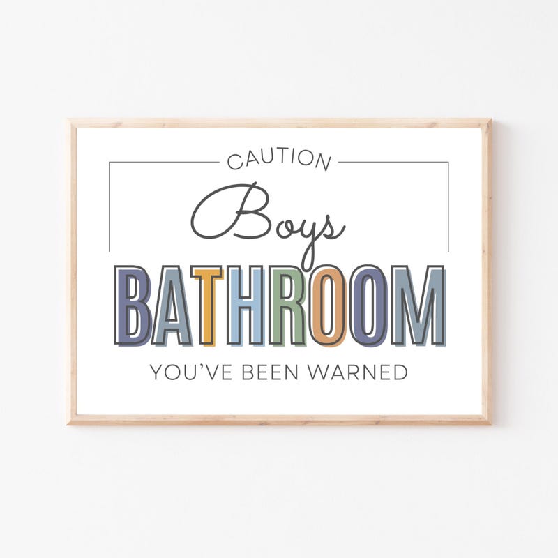 Boys Bathroom Sign - Etsy