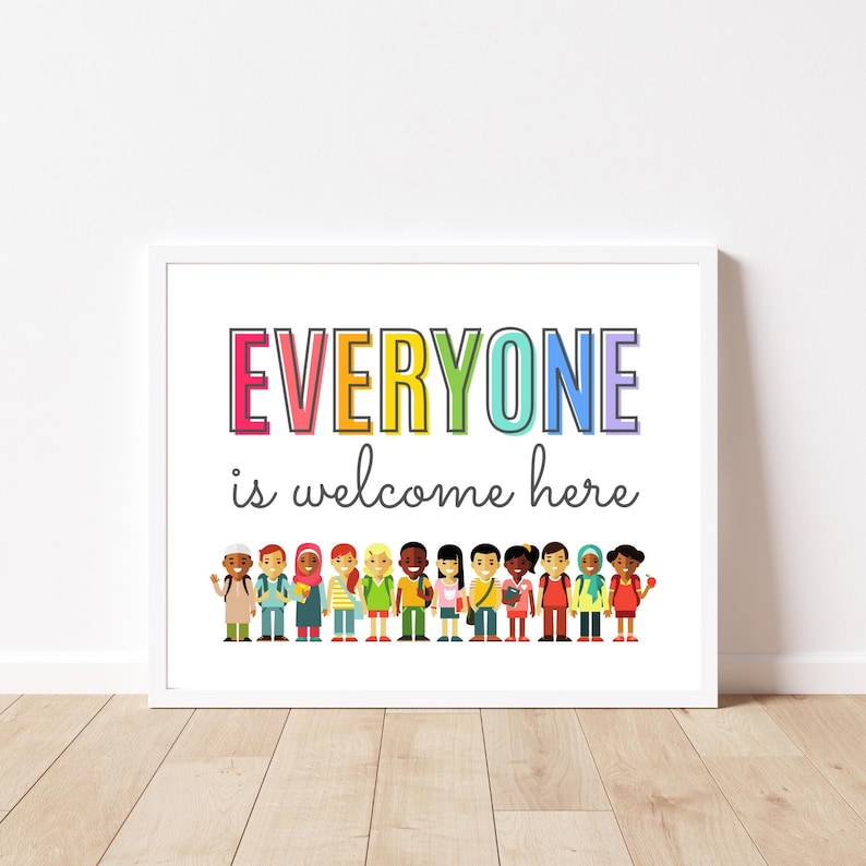 Everyone is Welcome Here, Classroom Poster, Inclusion Poster, Diversity ...