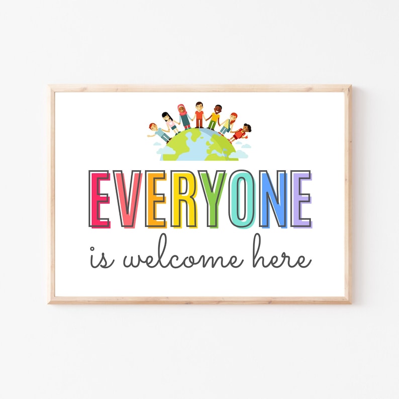 Everyone is Welcome Here, Classroom Poster, Inclusion Poster, Diversity ...