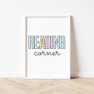 Reading Corner Sign, Reading Corner Wall Art, Reading Corner Decor ...