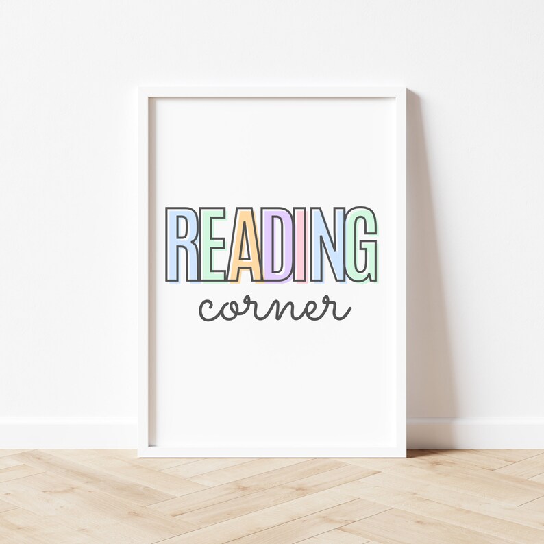 Reading Corner Sign, Reading Corner Wall Art, Reading Corner Decor ...