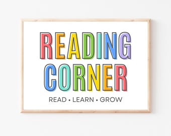 Reading Corner Sign, Reading Corner Wall Art, Reading Corner Decor ...