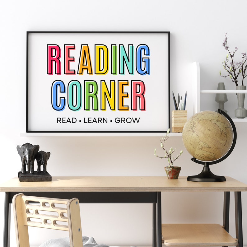 Reading Corner Sign, Reading Corner Wall Art, Reading Corner Decor ...