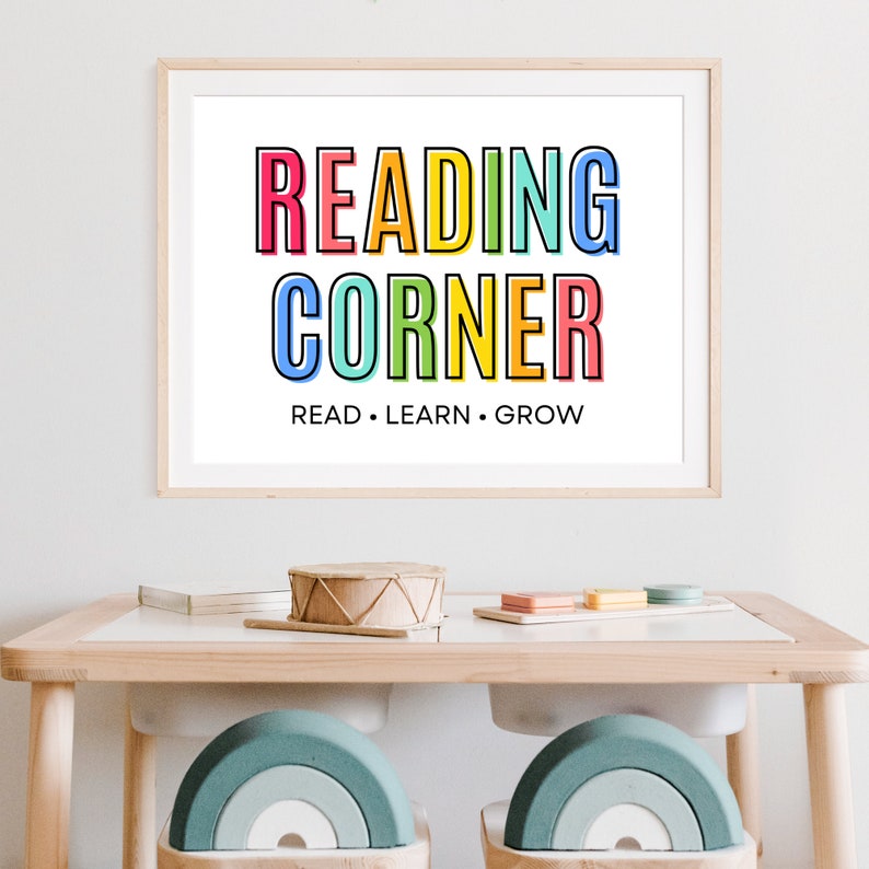 Reading Corner Sign, Reading Corner Wall Art, Reading Corner Decor ...