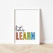 Let's Learn Sign, Classroom Poster, Homeschool Wall Art, Montessori ...