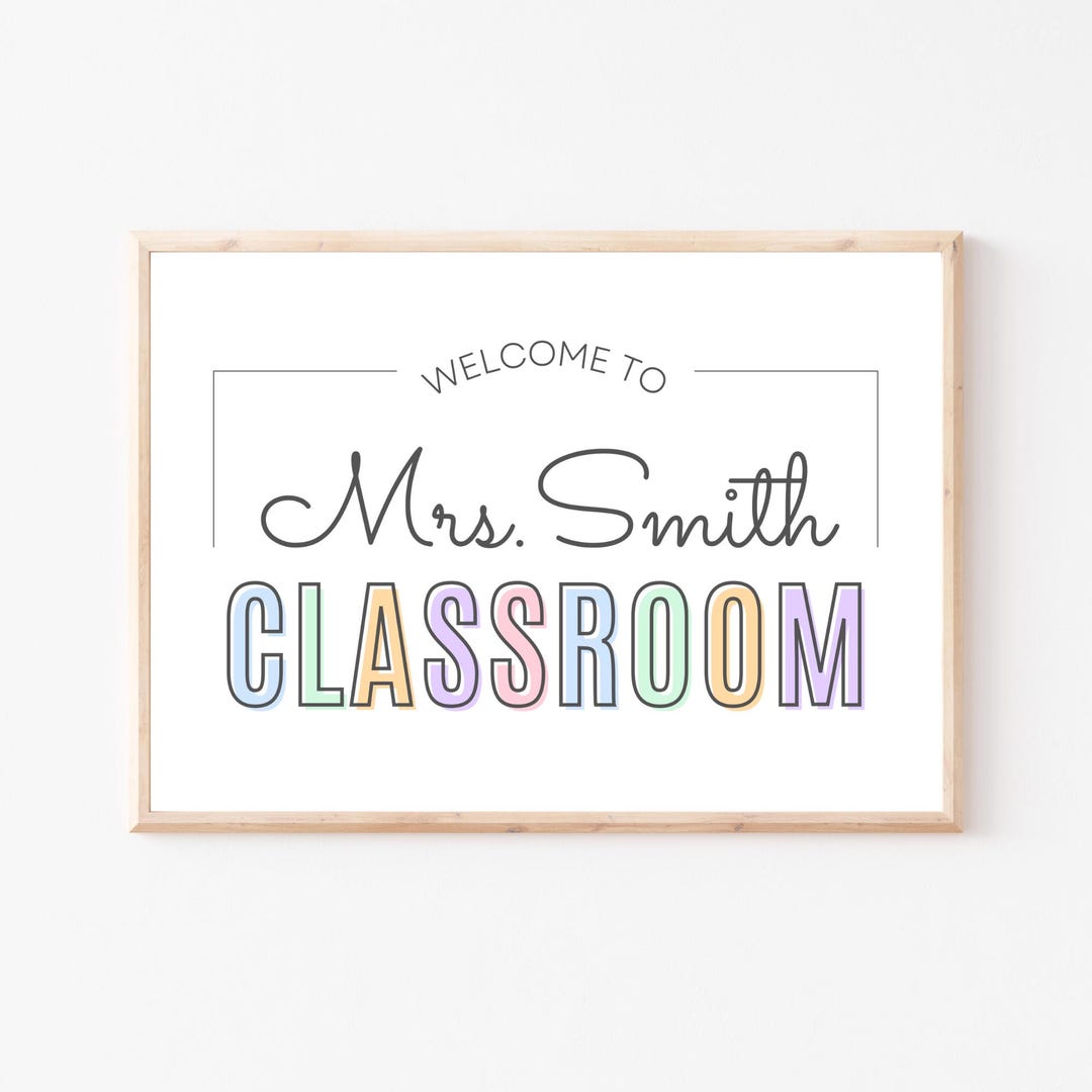 Personalized Teacher Name Sign Printable, Custom Classroom Sign ...