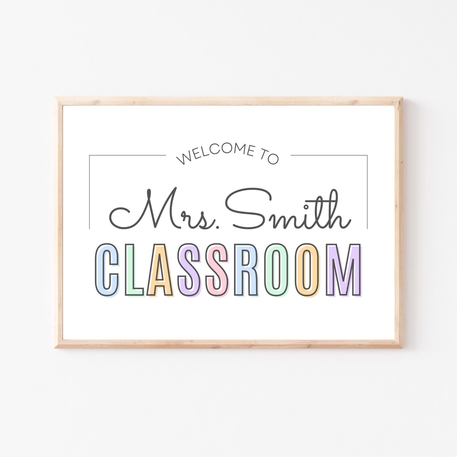 Personalized Teacher Name Sign Printable, Custom Classroom Sign ...