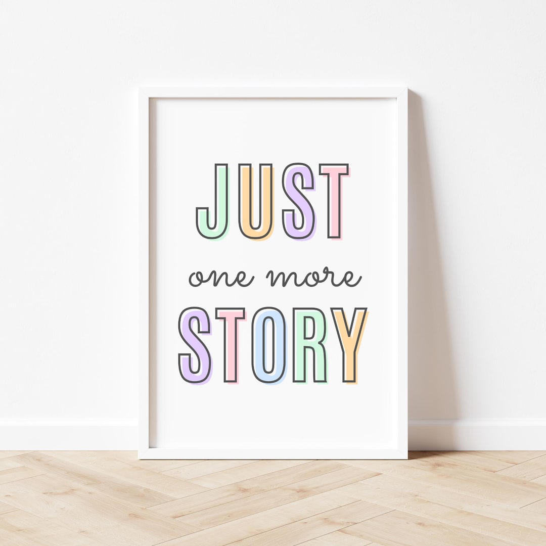 Just One More Story, Reading Corner Sign, Reading Nook Art, Reading ...