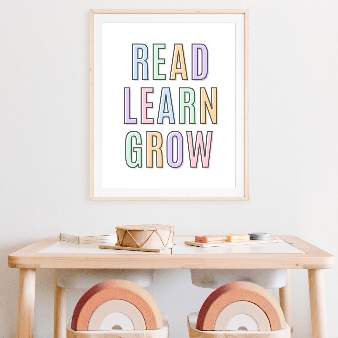 Read Learn Grow, Reading Corner Sign, Reading Nook Art, Lets Read Sign ...