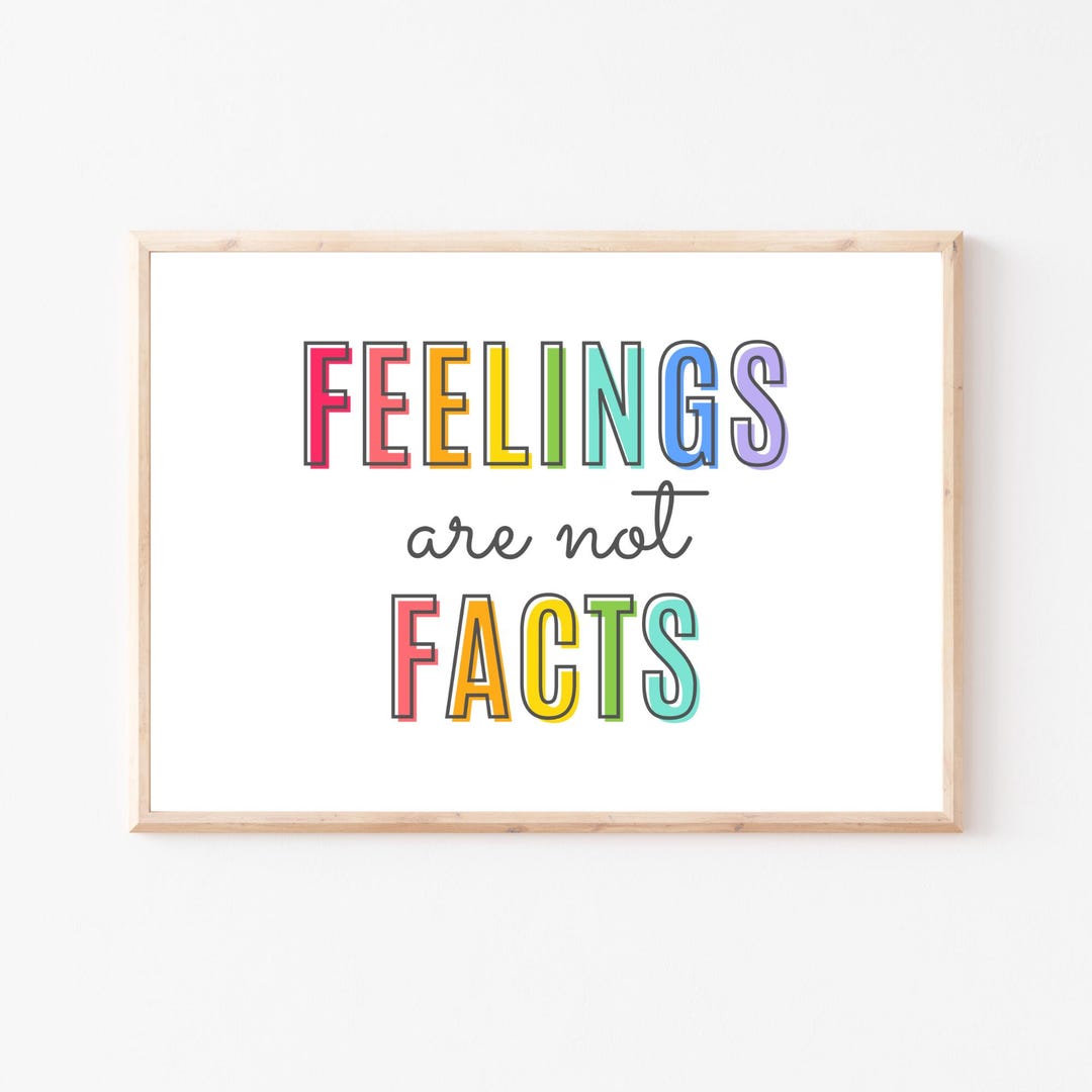 Feelings Are Not Facts Printable, Classroom Poster, Mental Health ...