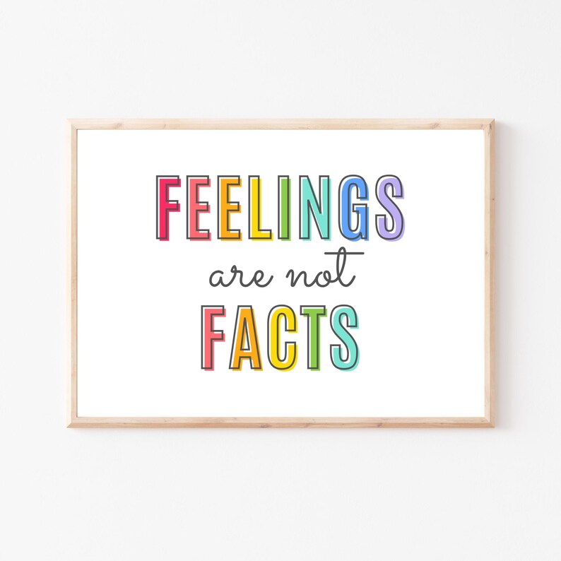 Feelings Are Not Facts Printable, Classroom Poster, Mental Health ...