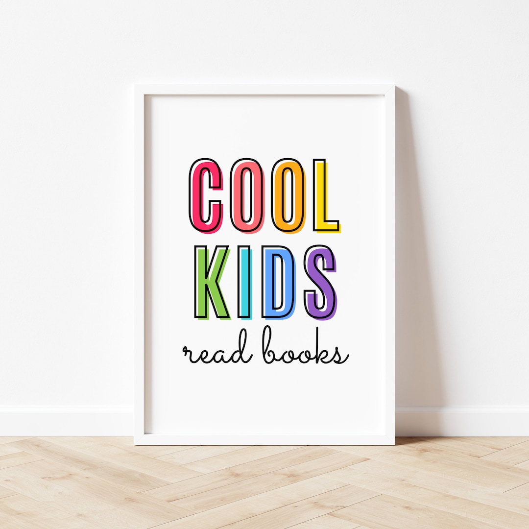 Cool Kids Read Books Print, Reading Corner Sign, Reading Corner Wall ...