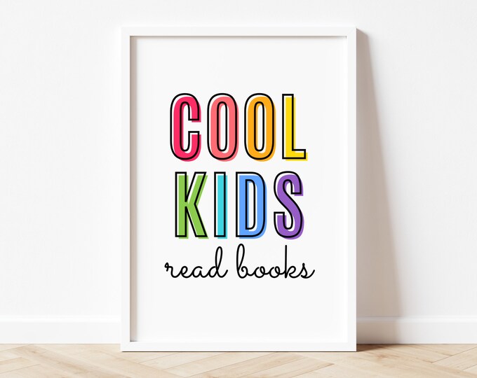 Lets Read Wall Art for Kids Book Nook Reading Corner Quote Playroom ...