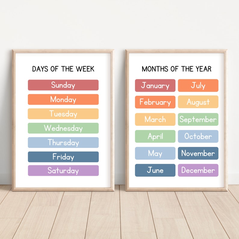 Days of the Week Poster, Months of the Year Poster, Classroom Posters ...