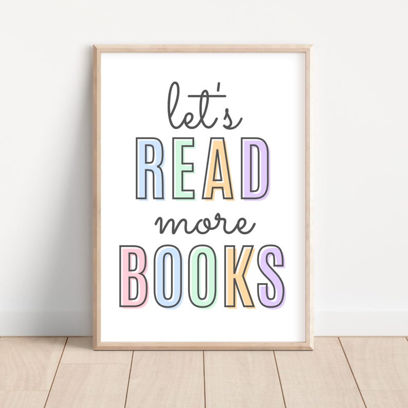 Read More Books Print, Reading Corner Sign, Reading Corner Posters ...