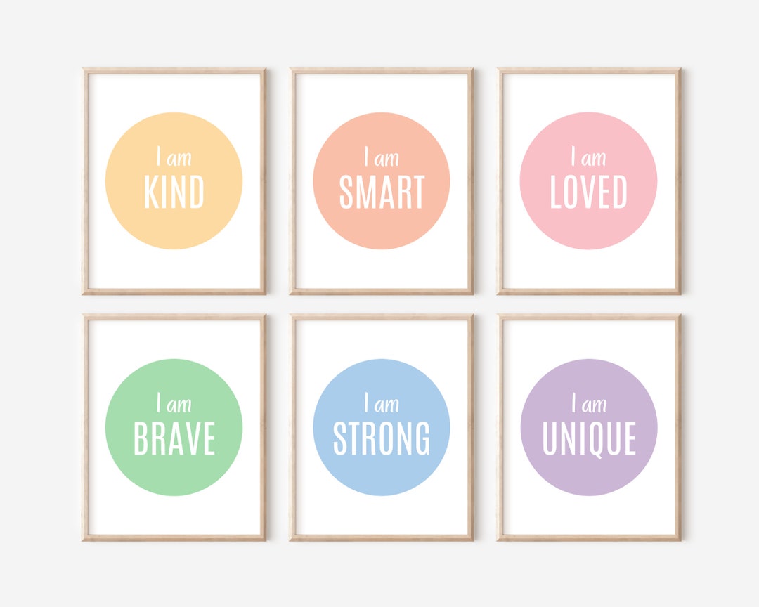 Affirmation Poster Set of 6, Pastel Affirmations Wall Art Printable ...