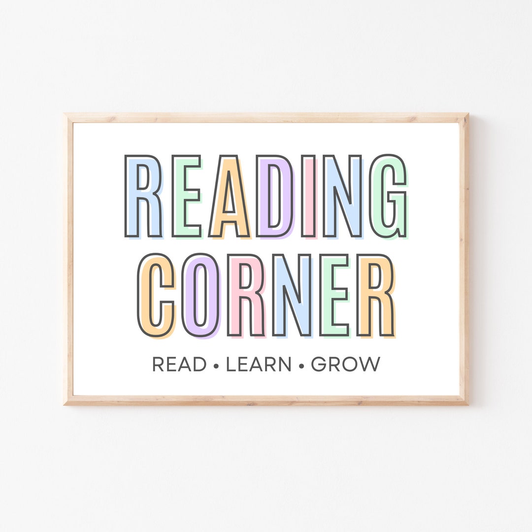 Reading Corner Sign, Reading Corner Wall Art, Reading Corner Decor ...
