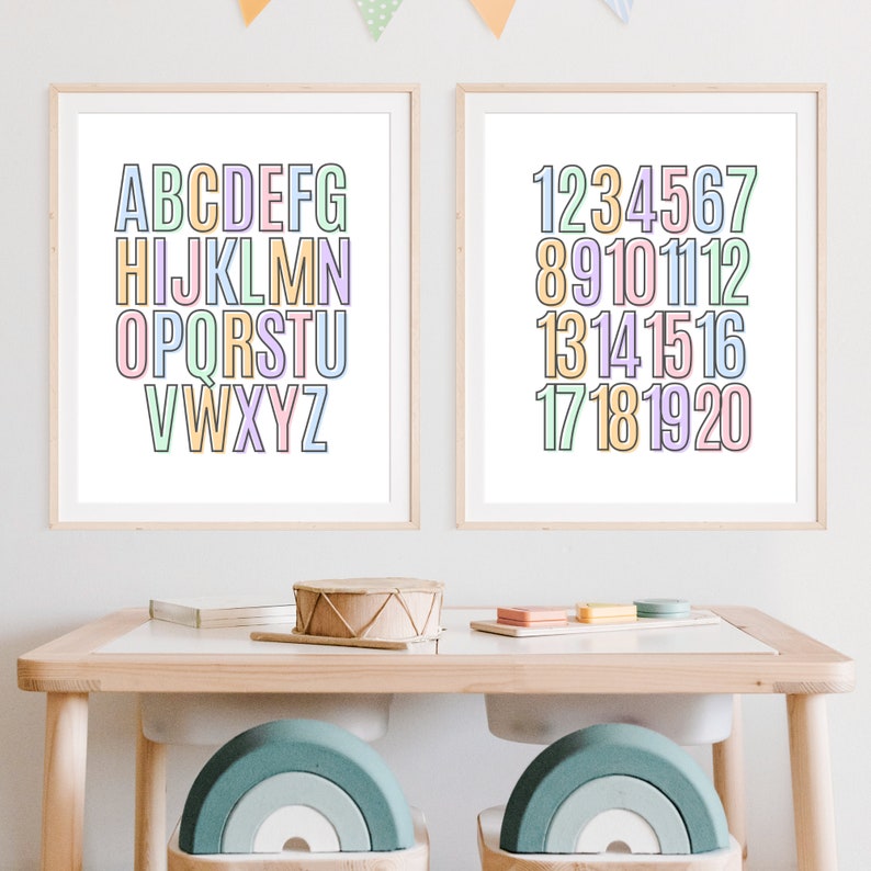 Set of 2 Educational Printables, Alphabet Poster, Alphabet Print ...